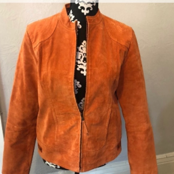 Ruff Hewn | Jackets & Coats | Ruff Hewn Orange Suede Jacket Rich ...